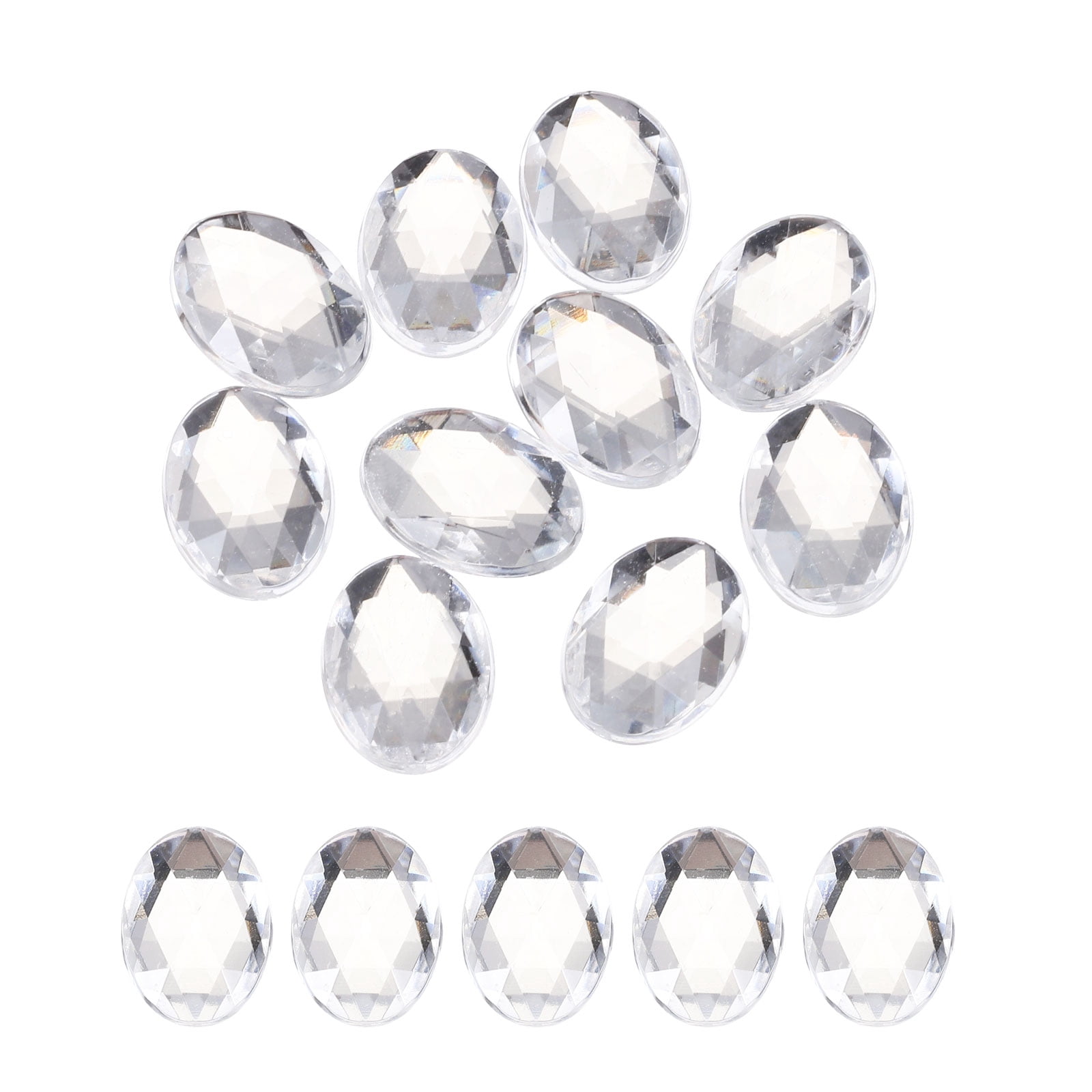 10Pcs Acrylic Oval Gems 30x40 mm Flat Back Artificial Rhinestones for ...