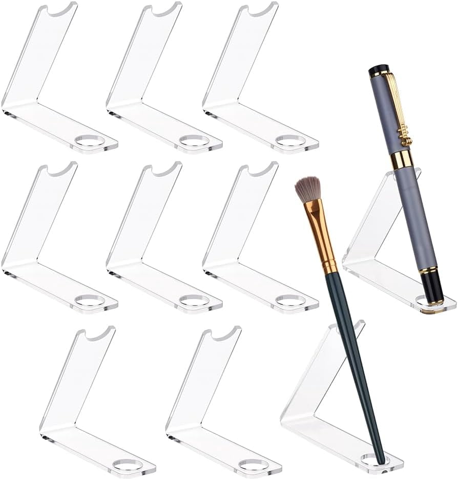 10Pcs Acrylic Pen Holder Display Stand Clear Single Pencil Display ...