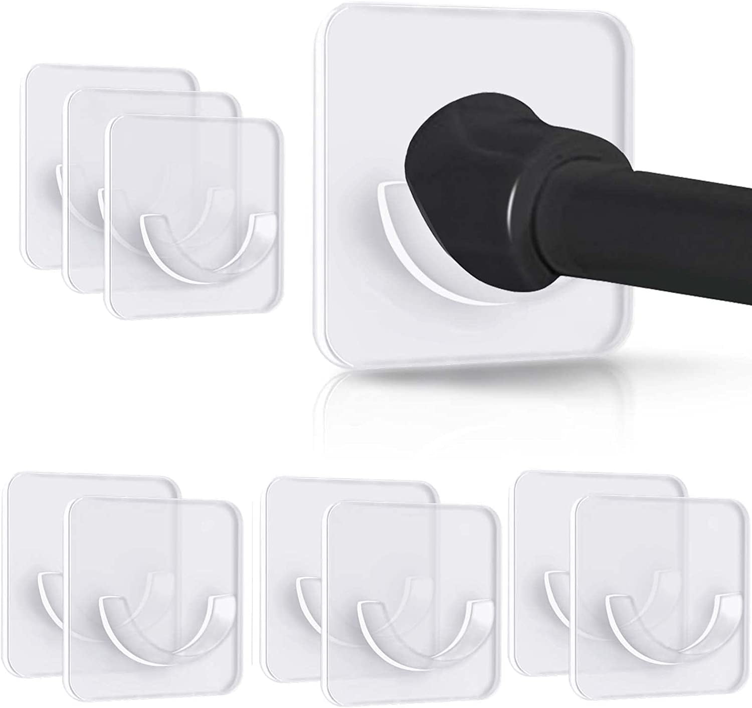 10Pcs Adhesive Shower Curtain Rod Holder, No Drilling Shower Rod ...