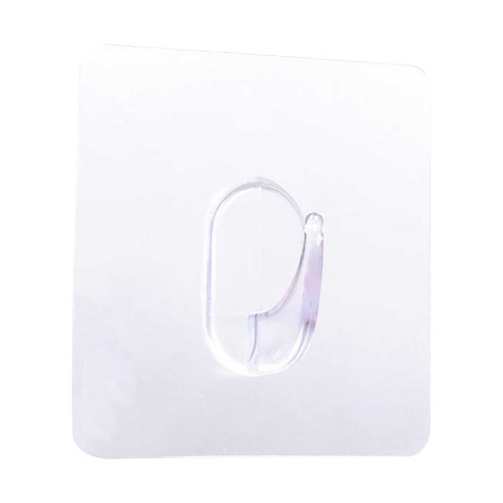 10Pcs Adhesive Wall Hooks Clear Plastic Reusable Seamless Wall Mount ...