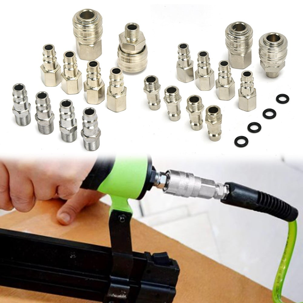 10Pcs Air Compressor Connector Kits 1/4 Quick Coupling Air Hose ...