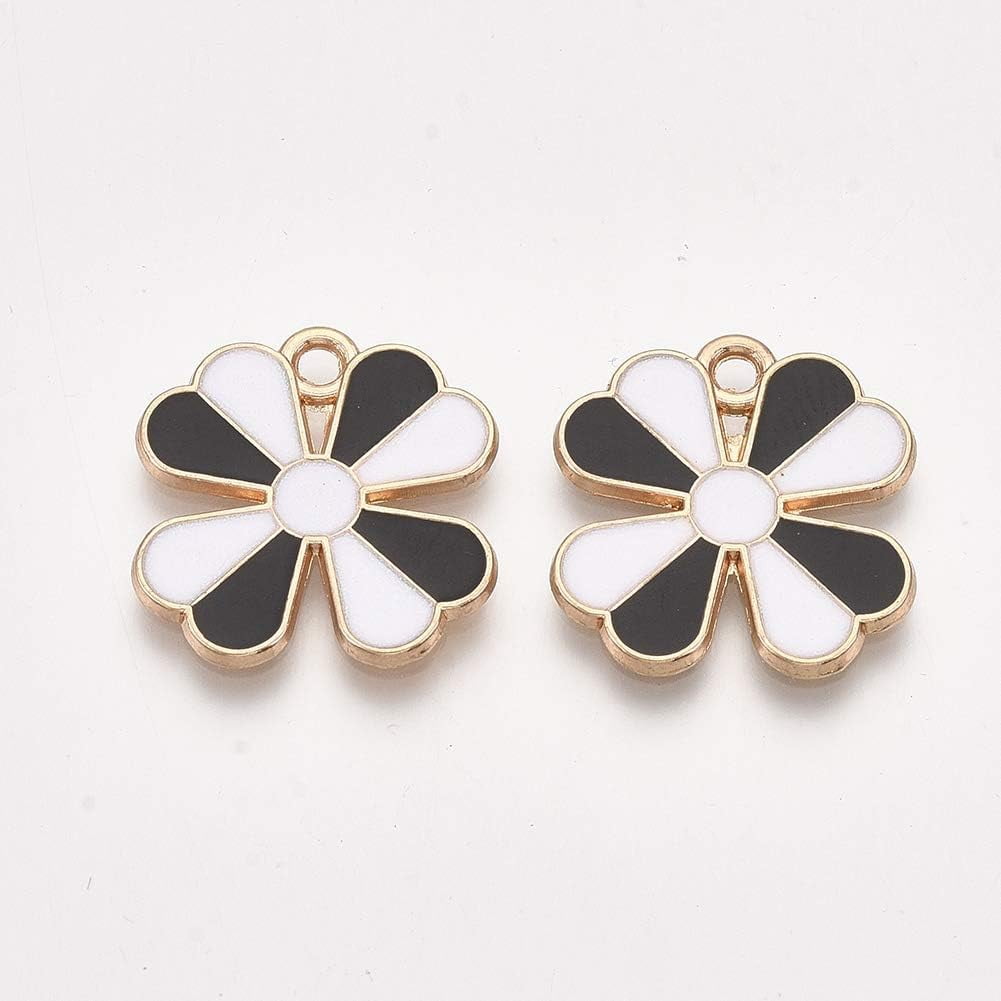 10Pcs Alloy Clover Pendants with Enamel Clover Pendant Ornament Light ...