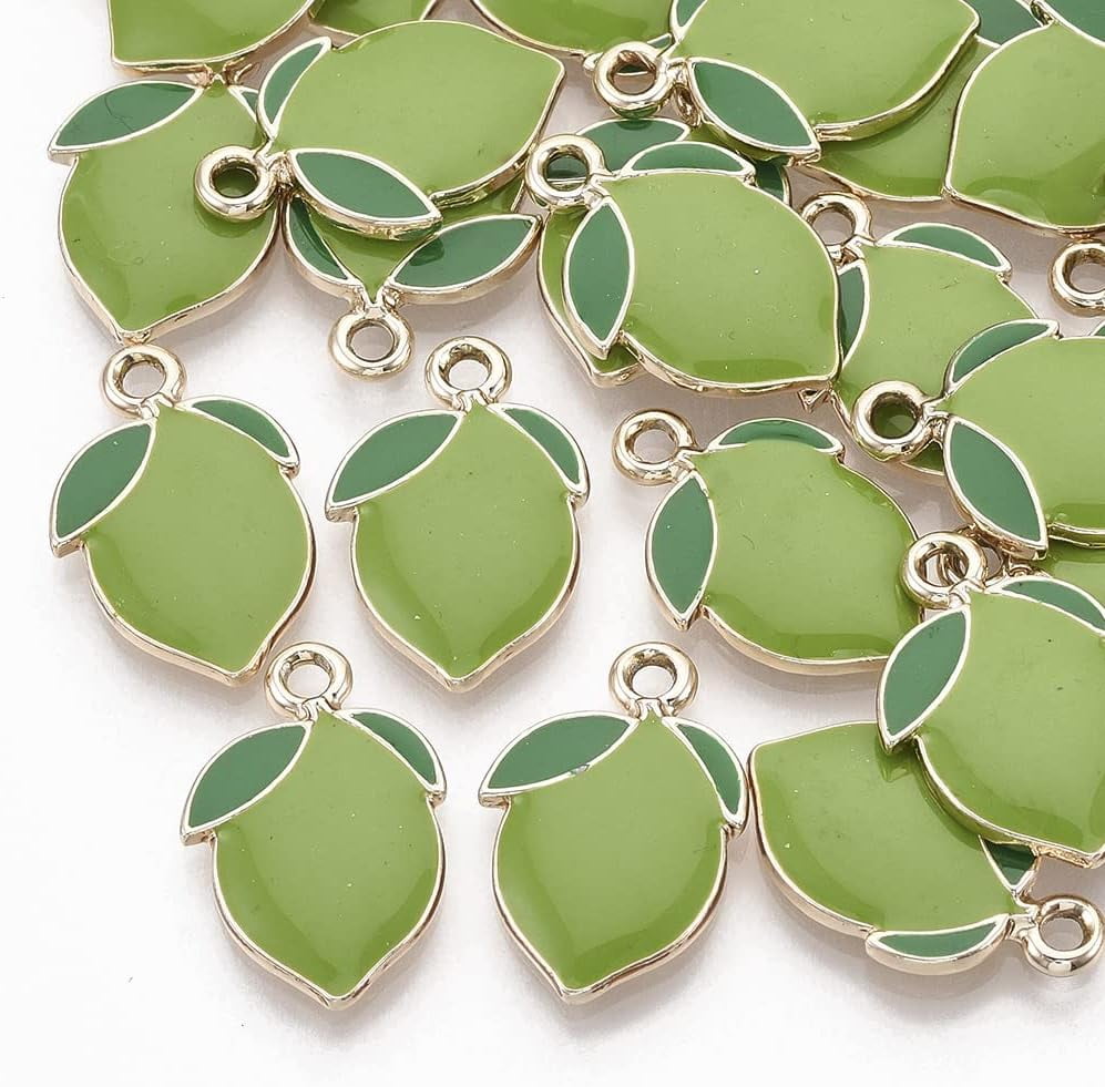 10Pcs Alloy Enamel Lemon Pendants Light Gold Lemon Pendant Ornament ...