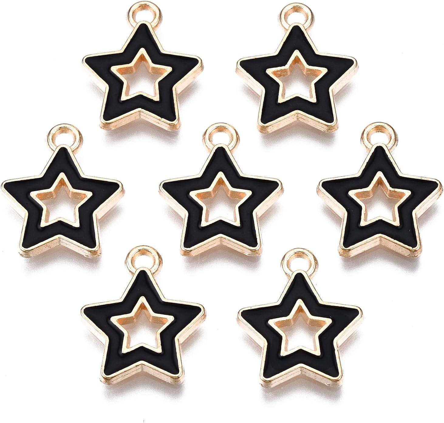 10Pcs Alloy Enamel Star Pendants Star Pendant Jewel Light GoldPendant ...