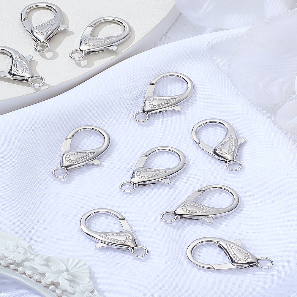 10Pcs Alloy Lobster Claw Clasps Tibetan Style Fastener Hook Platinum ...