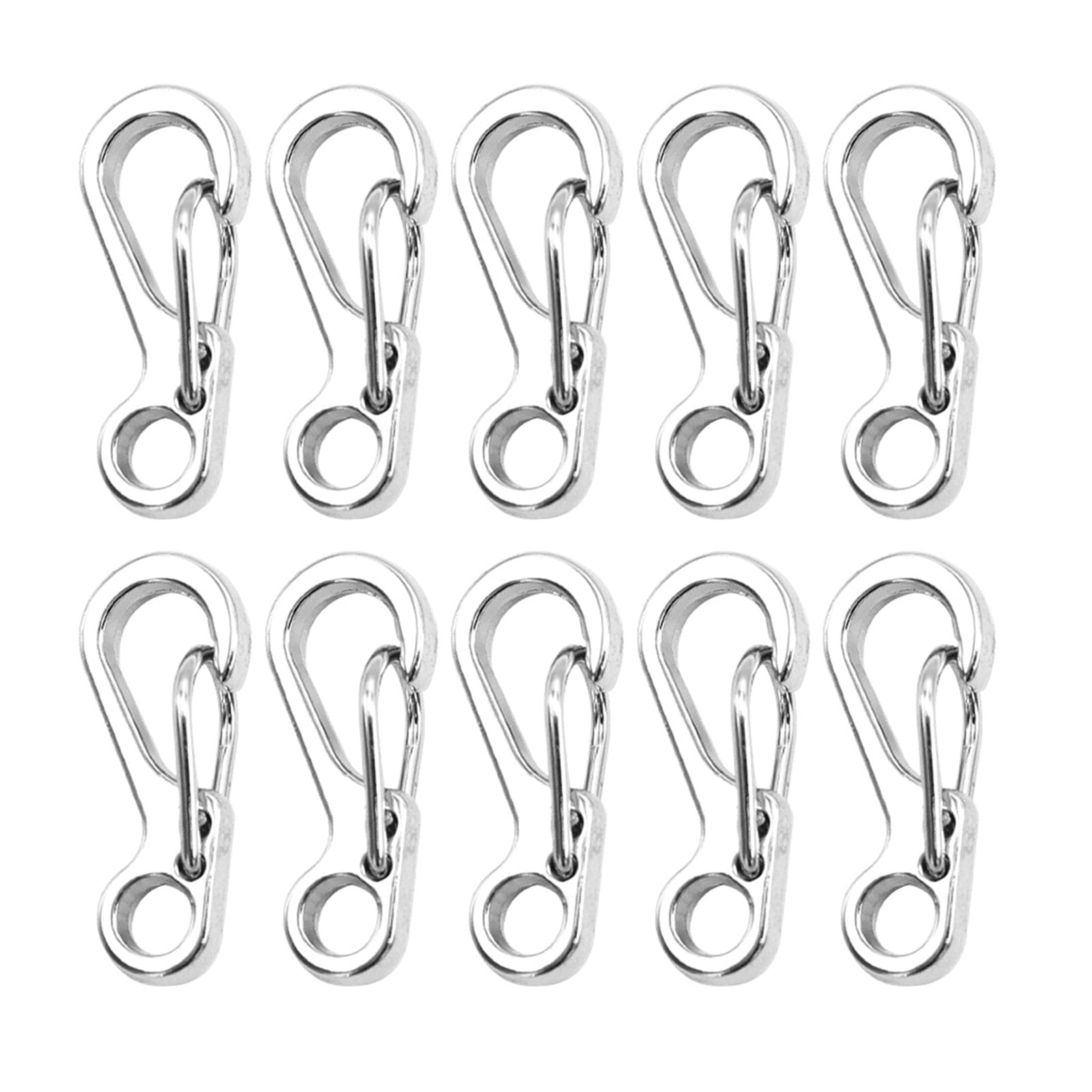 10Pcs Aluminum Alloy Small Carabiner Clip Spring Snapping Keyring Hook ...
