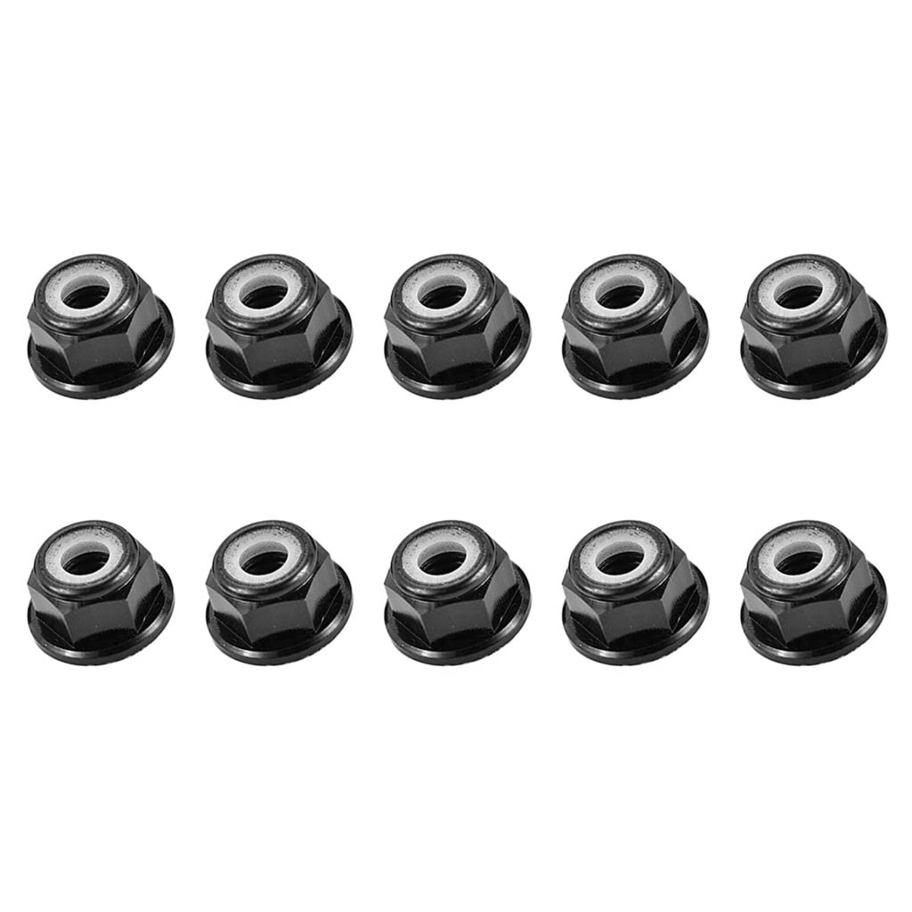 10Pcs Aluminum Hexagonal Flange Nylon Insert Lock Nut Locking Locknut ...