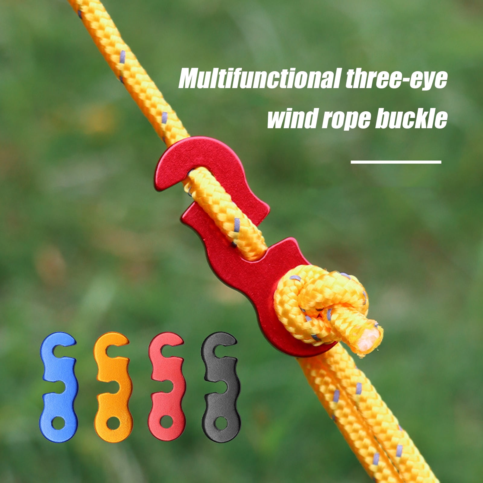 10Pcs Aluminum Rope Tensioner 3 Hole Straight Tent Cord Adjuster ...