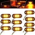 10Pcs Amber Oval LED Side Clearance Marker Lights 2.5" For Car Truck ...
