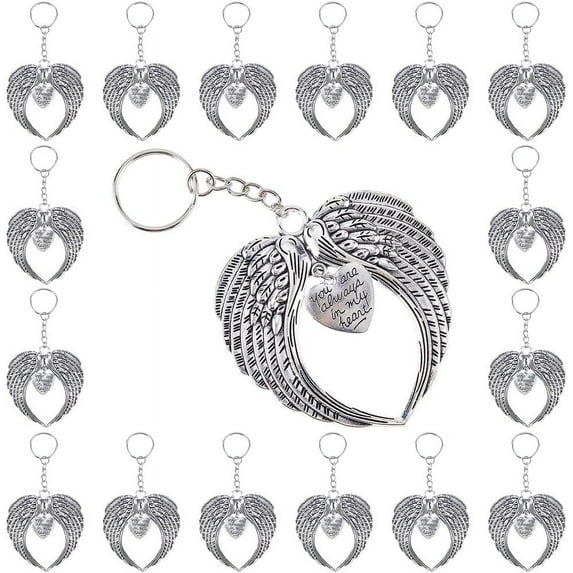 10Pcs Angel Keychains Bulk Guardian Angel Charm Keychain Key Ring ...