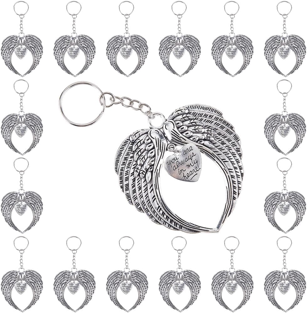 10Pcs Angel Keychains Bulk Guardian Angel Charm Keychain Key Ring ...