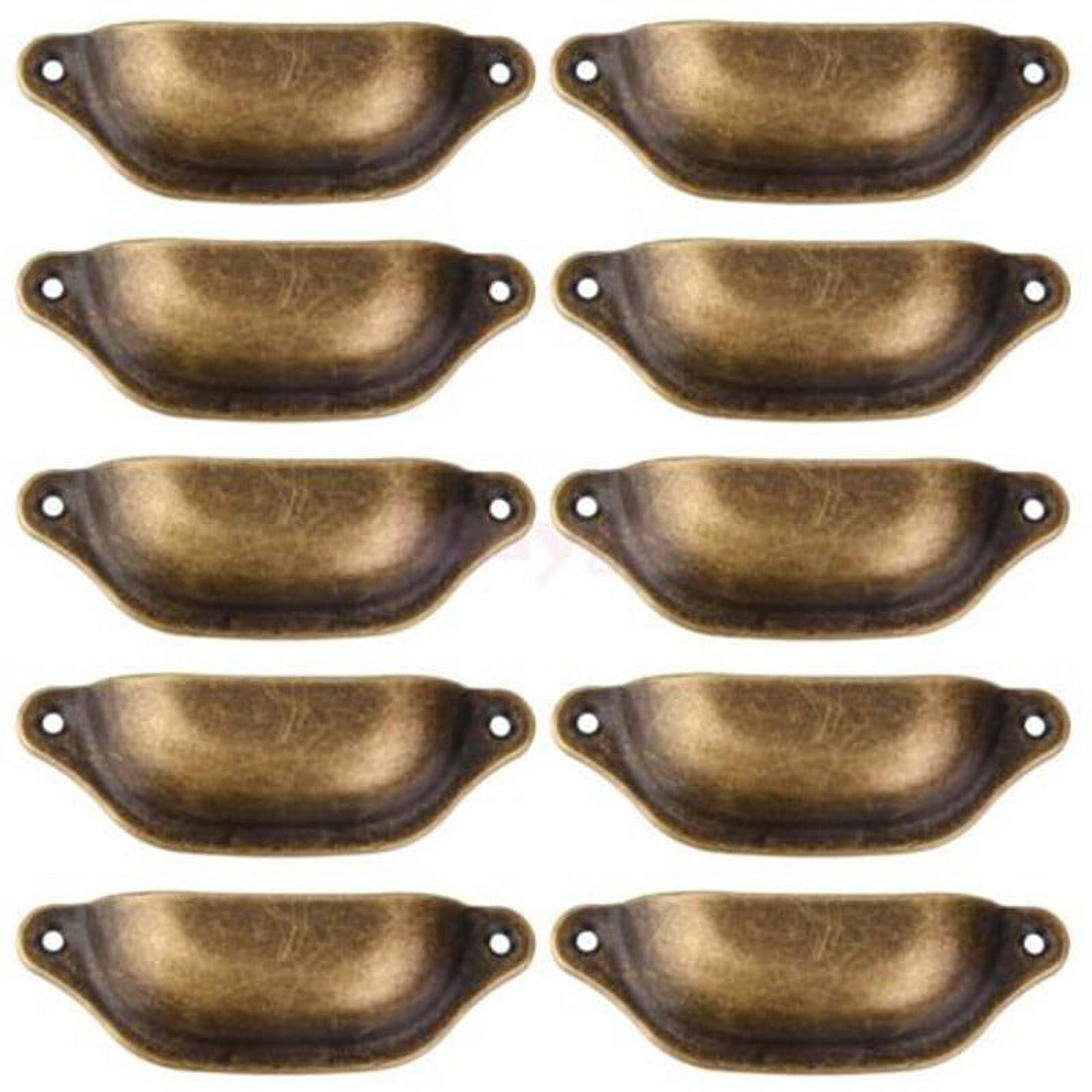 10Pcs Antique Brass Cupboard Cabinet Drawer Knob Furniture Shell Pull ...