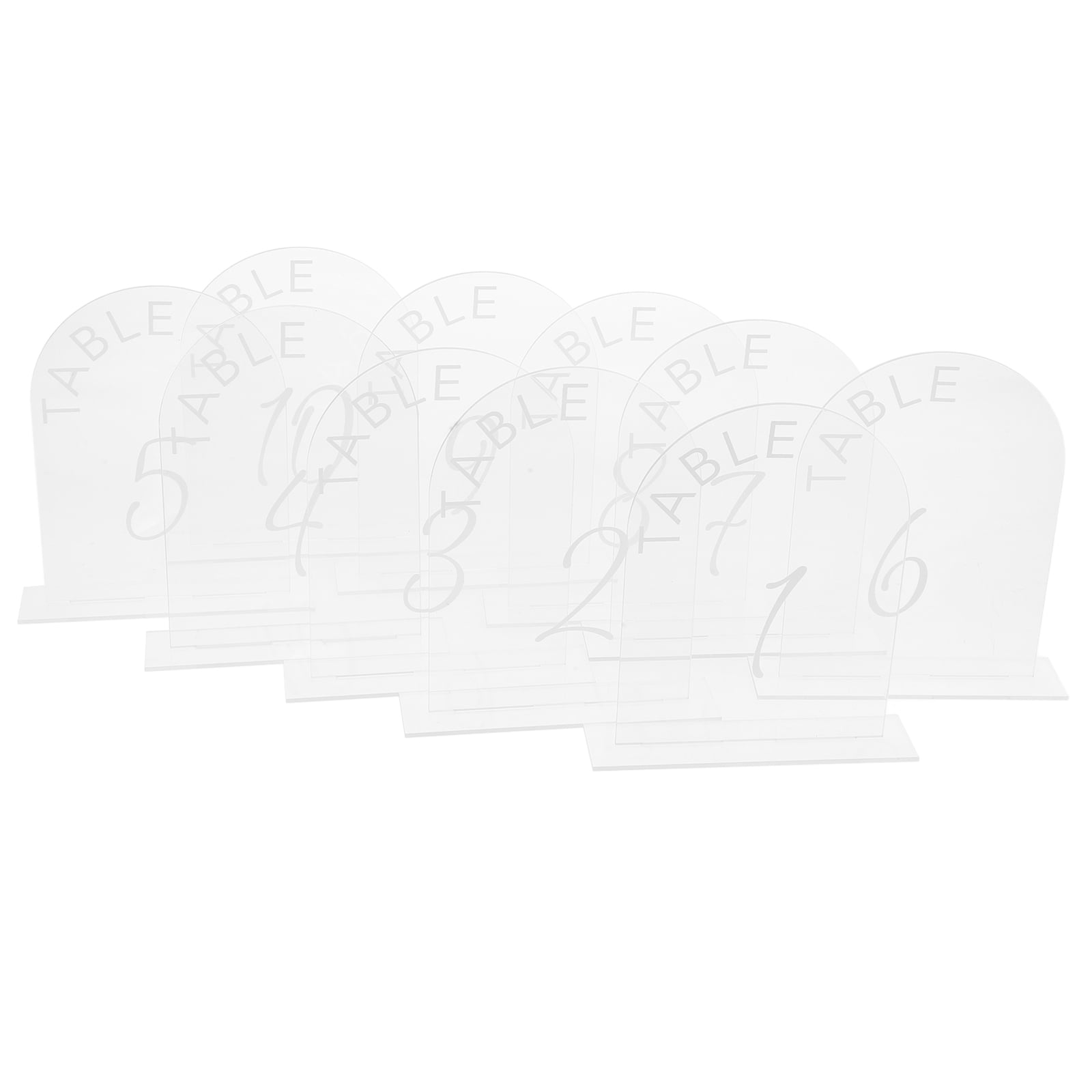 10Pcs Arch Acrylic Table Numbers 1-10 with Stands Number Signs and ...