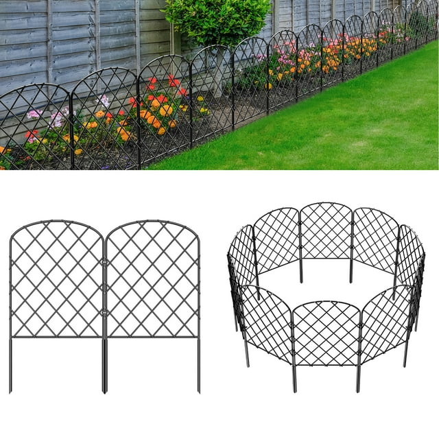 10Pcs Arched Fence 10ft x 24in Rustproof Landscape Barrier Border ...