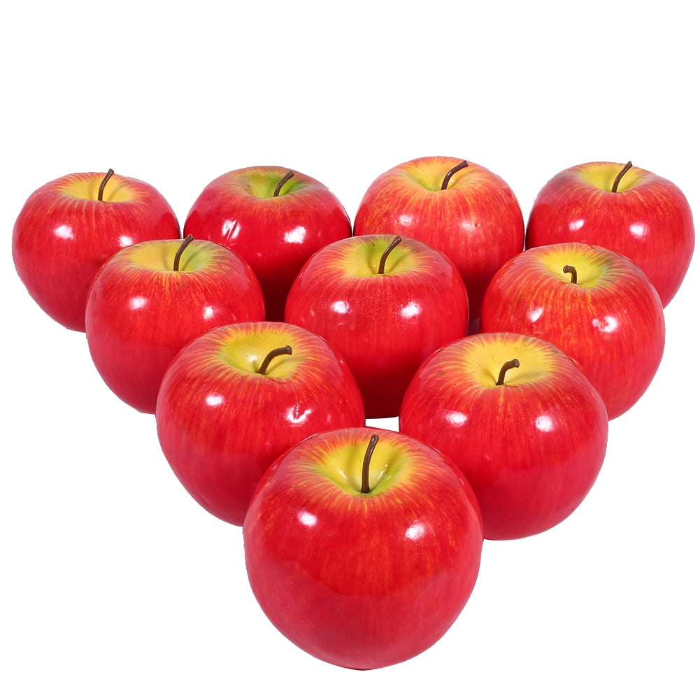 Reiche 10pcs Artificial Red Apples Fruit Simulation Lifelike Kitchen ...