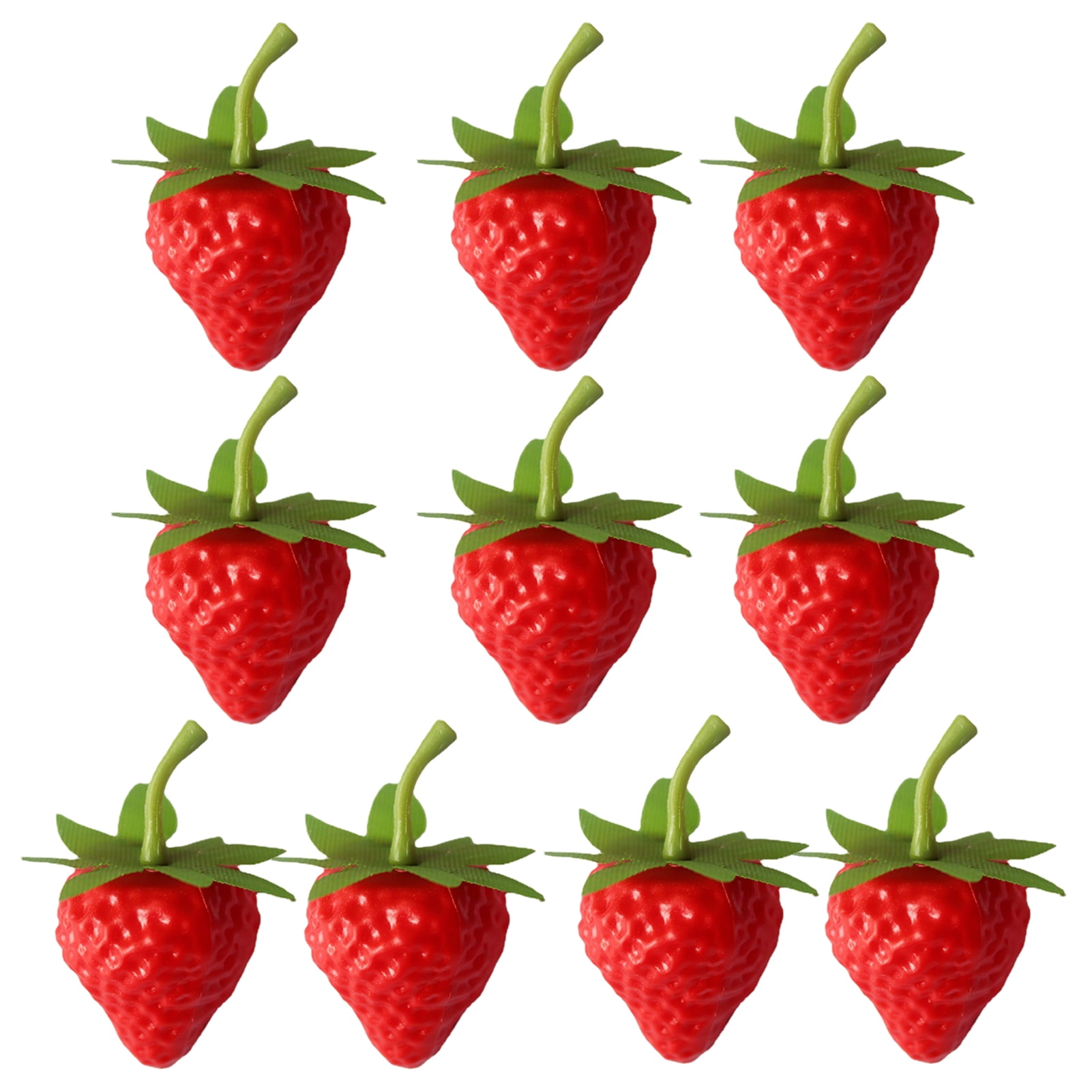 10Pcs Artificial Strawberries Fake Strawberries Lifelike Red Realistic ...