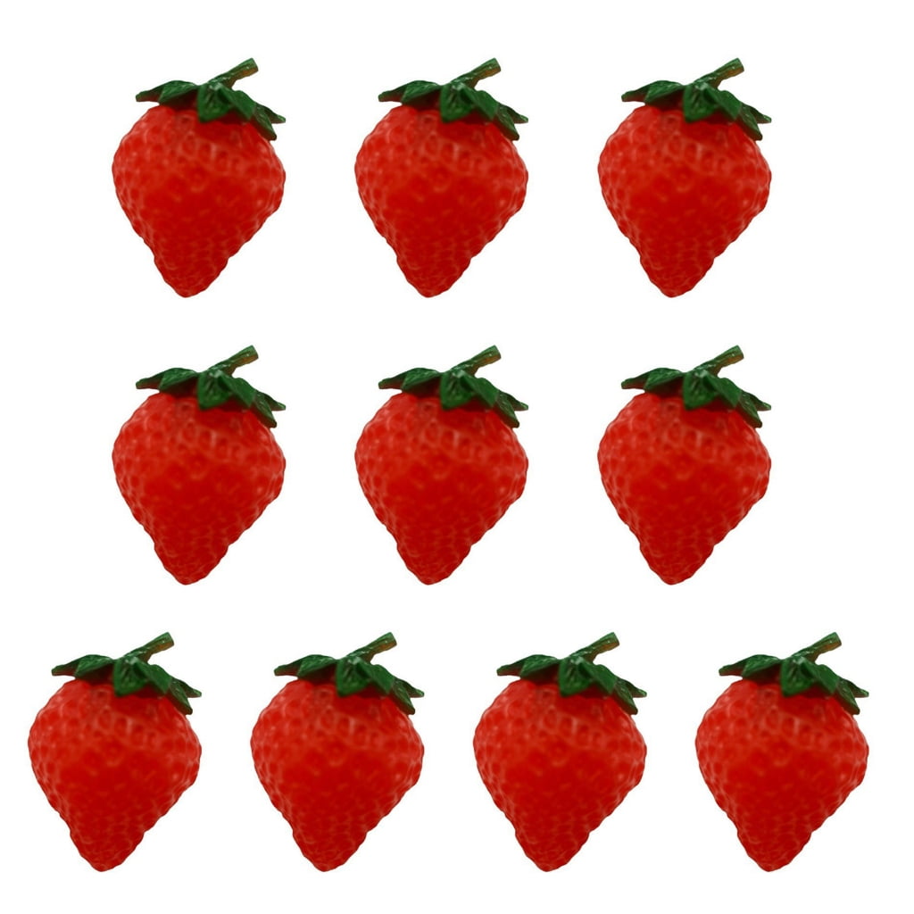 10Pcs Artificial Strawberry Realistic Plastic Fruit Plastic ...