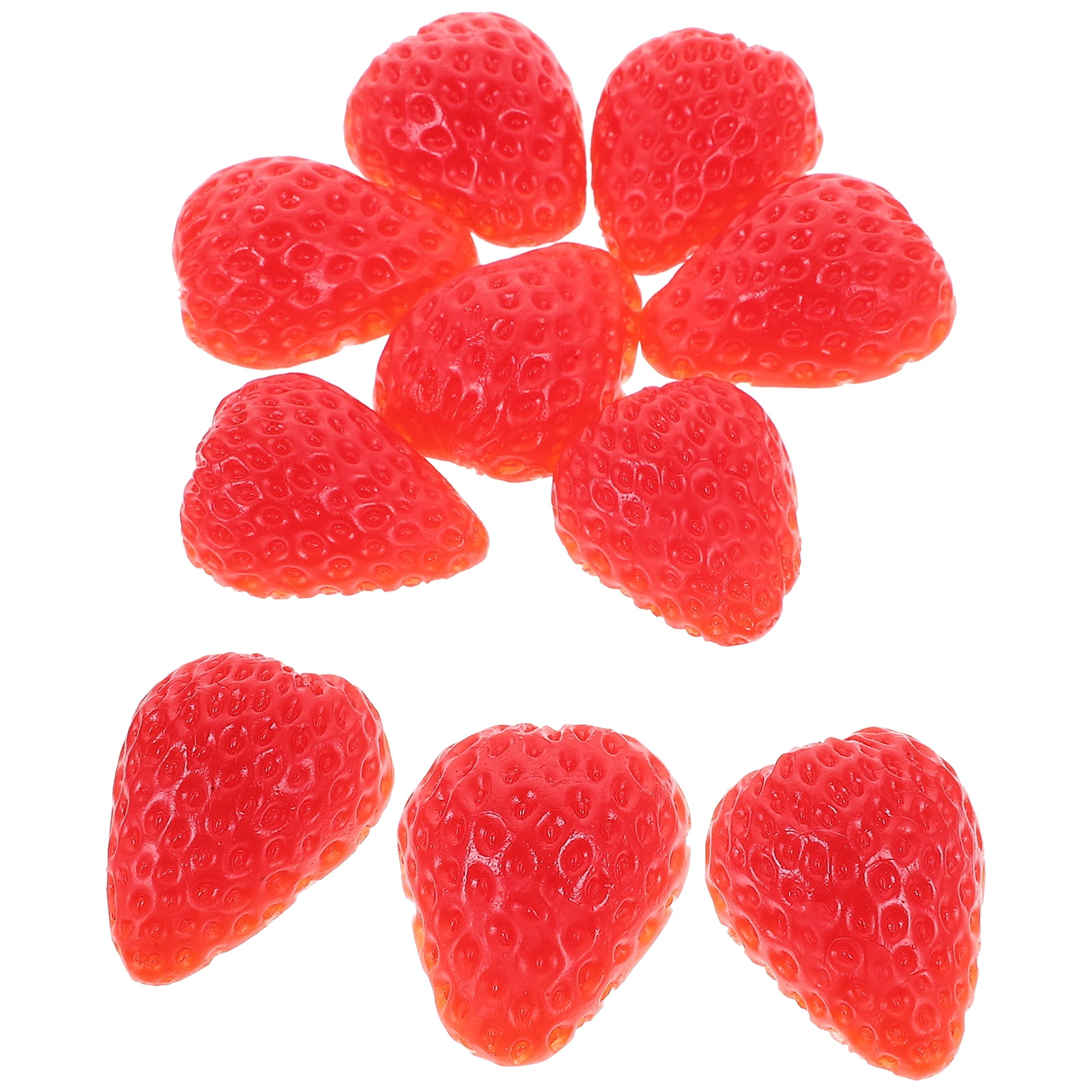 10Pcs Artificial Strawberry Slices Lifelike Fake Realistic Fruit Model ...
