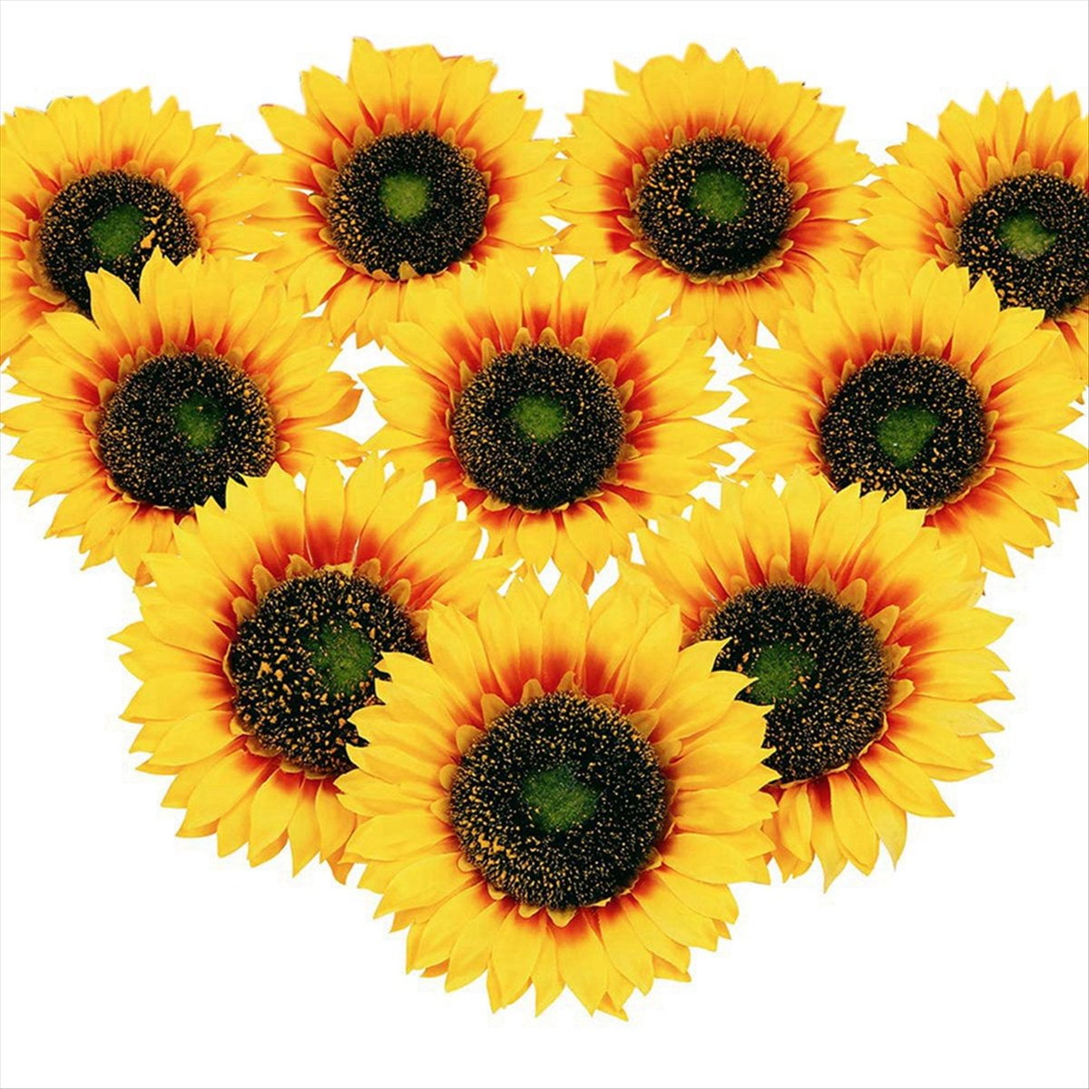 10Pcs Artificial Sunflower Heads Silk Sunflowers Arrangements for Party ...