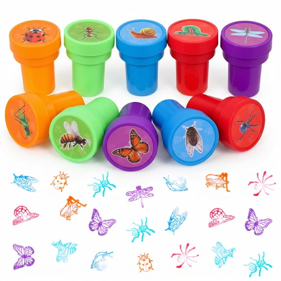 10Pcs Assorted Stamps Kid Stamp Set Self Inking Mini Stamp Cartoon ...