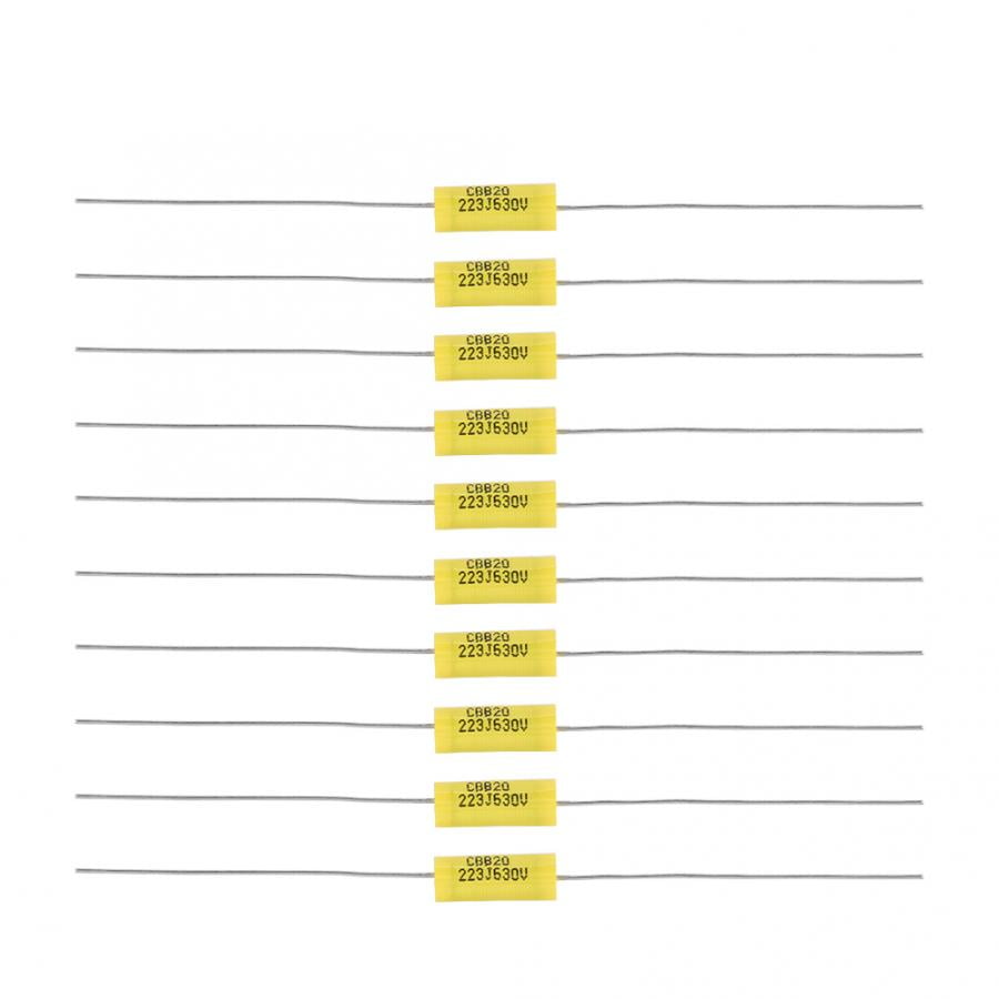 10Pcs Axial Polyester Film Capacitor Axial Polyester Film Capacitor with Long Lead 0.022uF 630V ...