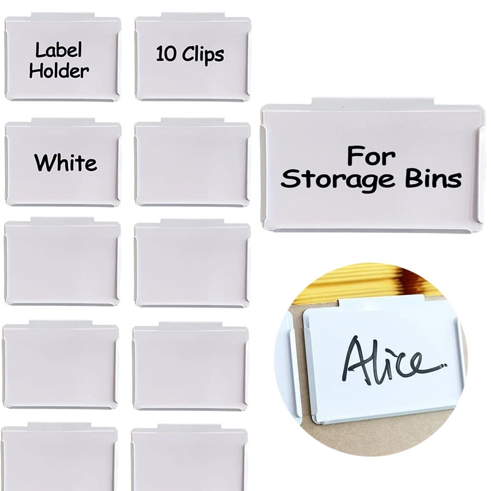 10Pcs Basket Labels Holders 3.5×2.4 inch Metal Bin Labels Clips Tags ...