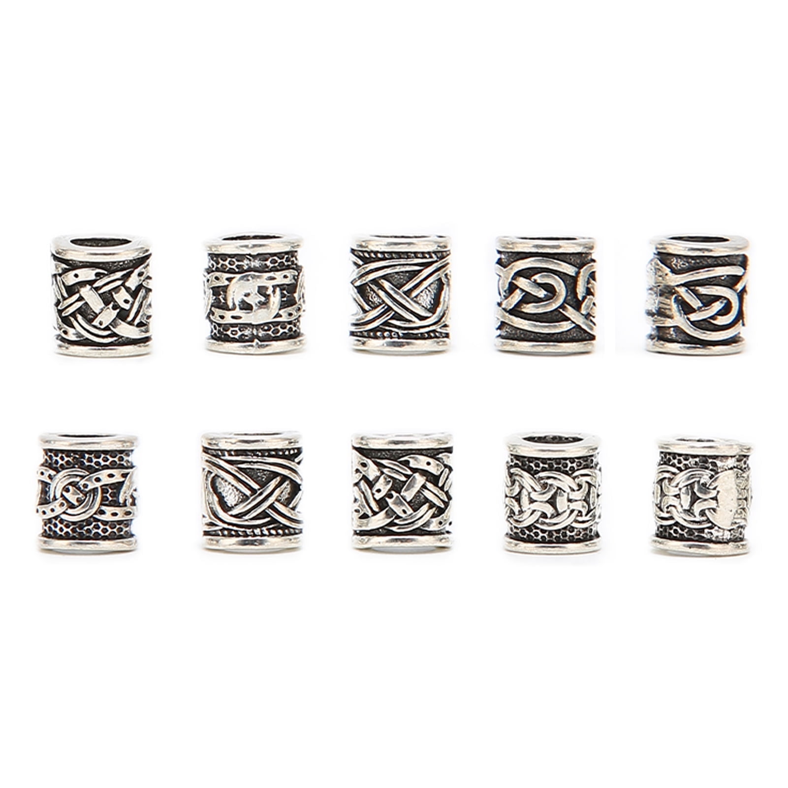 10Pcs Beard Beads,Viking Beard Hair Beads Alloy Dreadlocks Bead ...