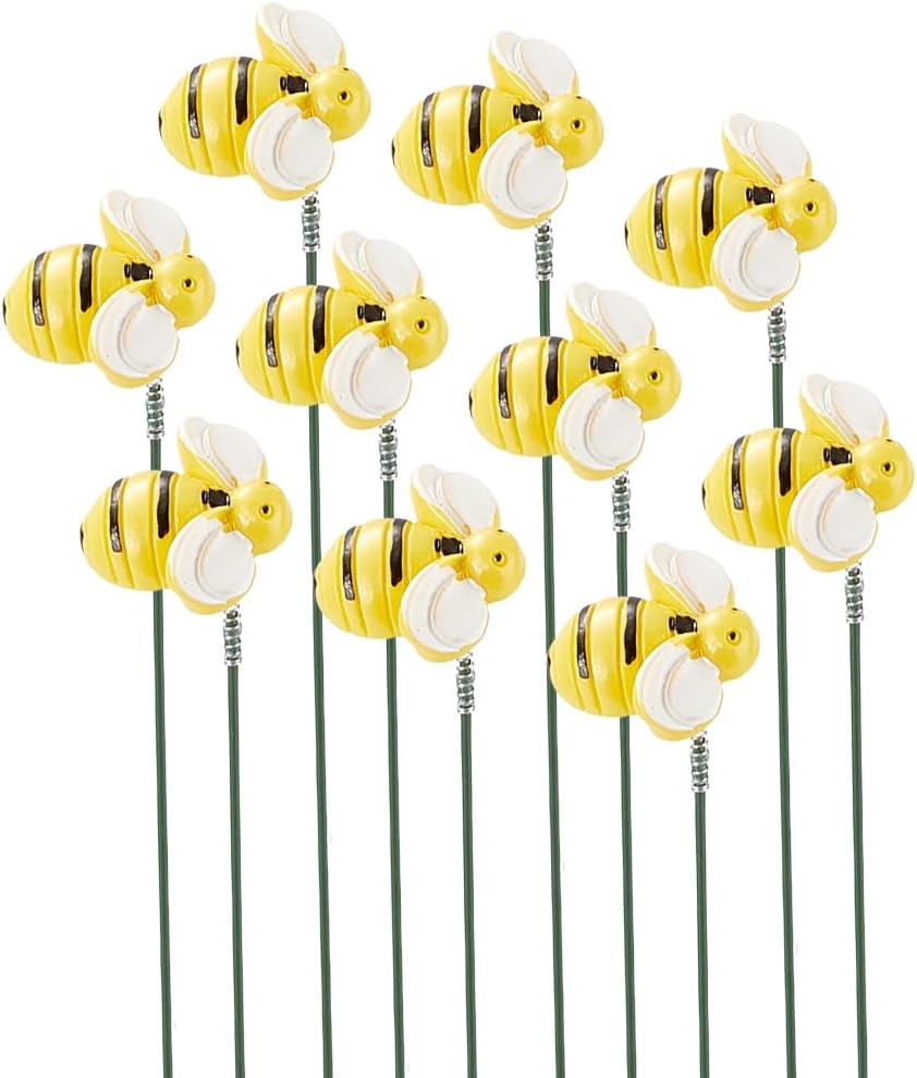 10Pcs Bee Garden Stakes Decorative Yard Stake Ornaments Spring Summer ...