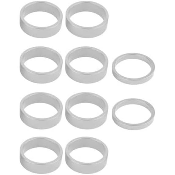 10Pcs Bike Headset Spacers, 5/10mm Bike Fork Steerer Headset Spacers Aluminum Alloy Handlebar ...