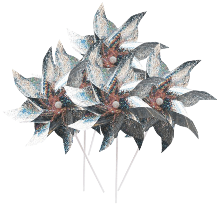 10Pcs Bird Deterrent Pinwheel Wind Spinners, Reflective Yard Pinwheels ...