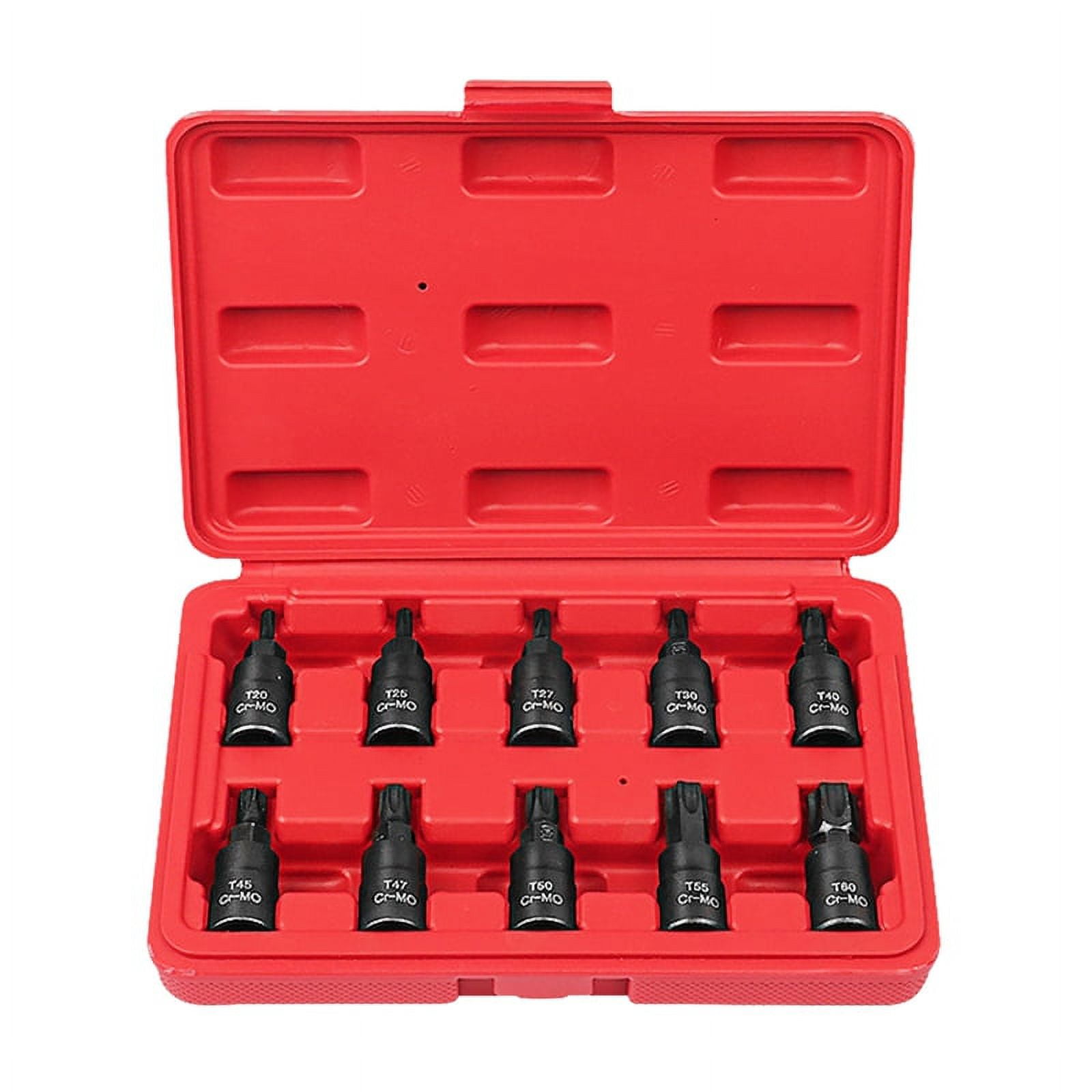 10Pcs Bit Socket Set,Torx Hex Sping Star Bits, T20-T60 with Premium -Mo ...