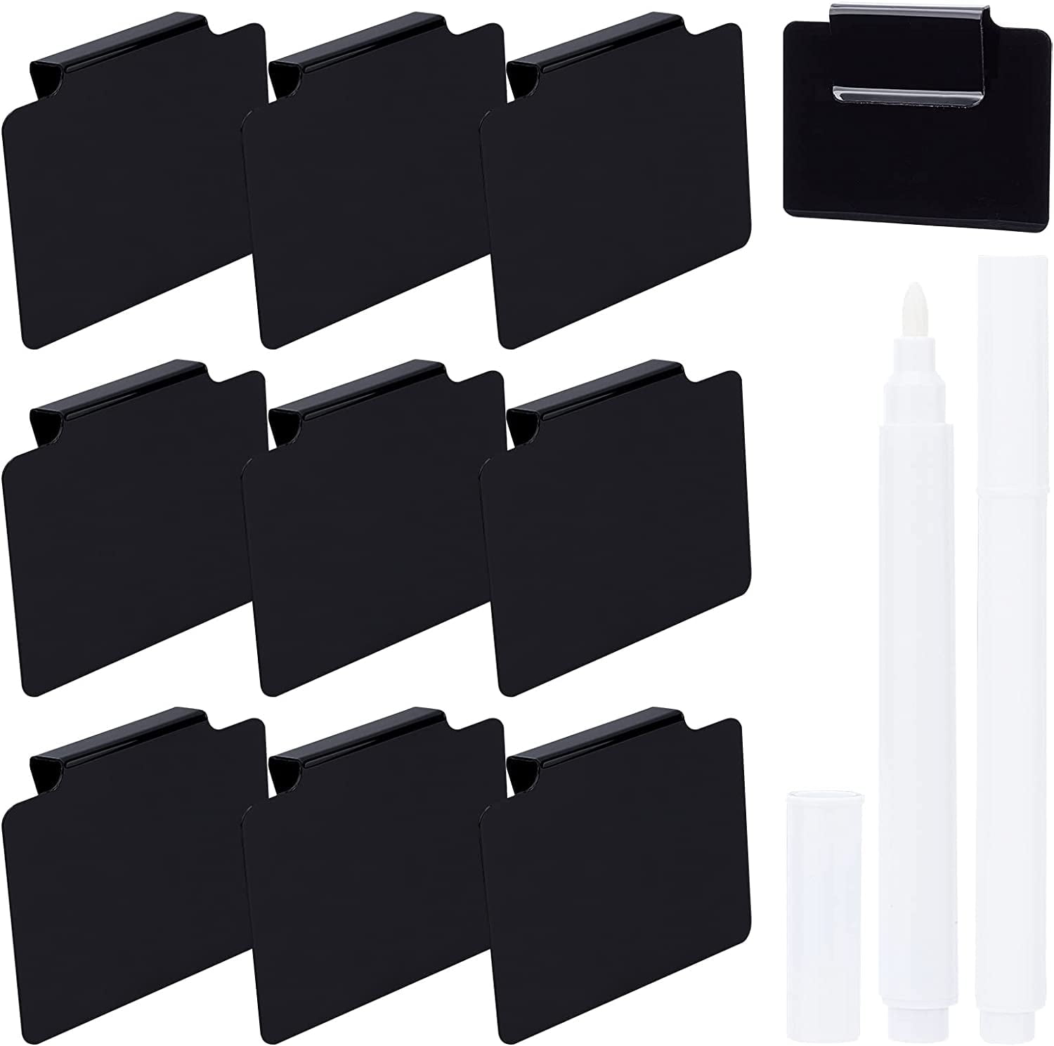SUNNYCLUE Black Clip Label Holder, Chalkboard Labels, Acrylic ...
