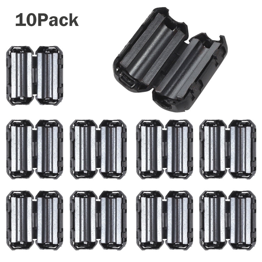 10Pcs Black Clip On Clamp RFI Noise Ferrite Core For 5mm Cable,Vsgery ...