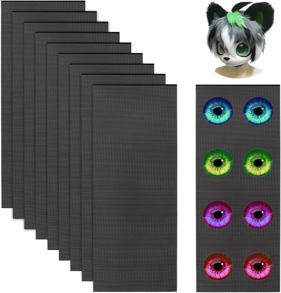 10Pcs Black Fursuit Eye Mesh 11.8x4.9inch PVC Printable Net 0.26mm ...