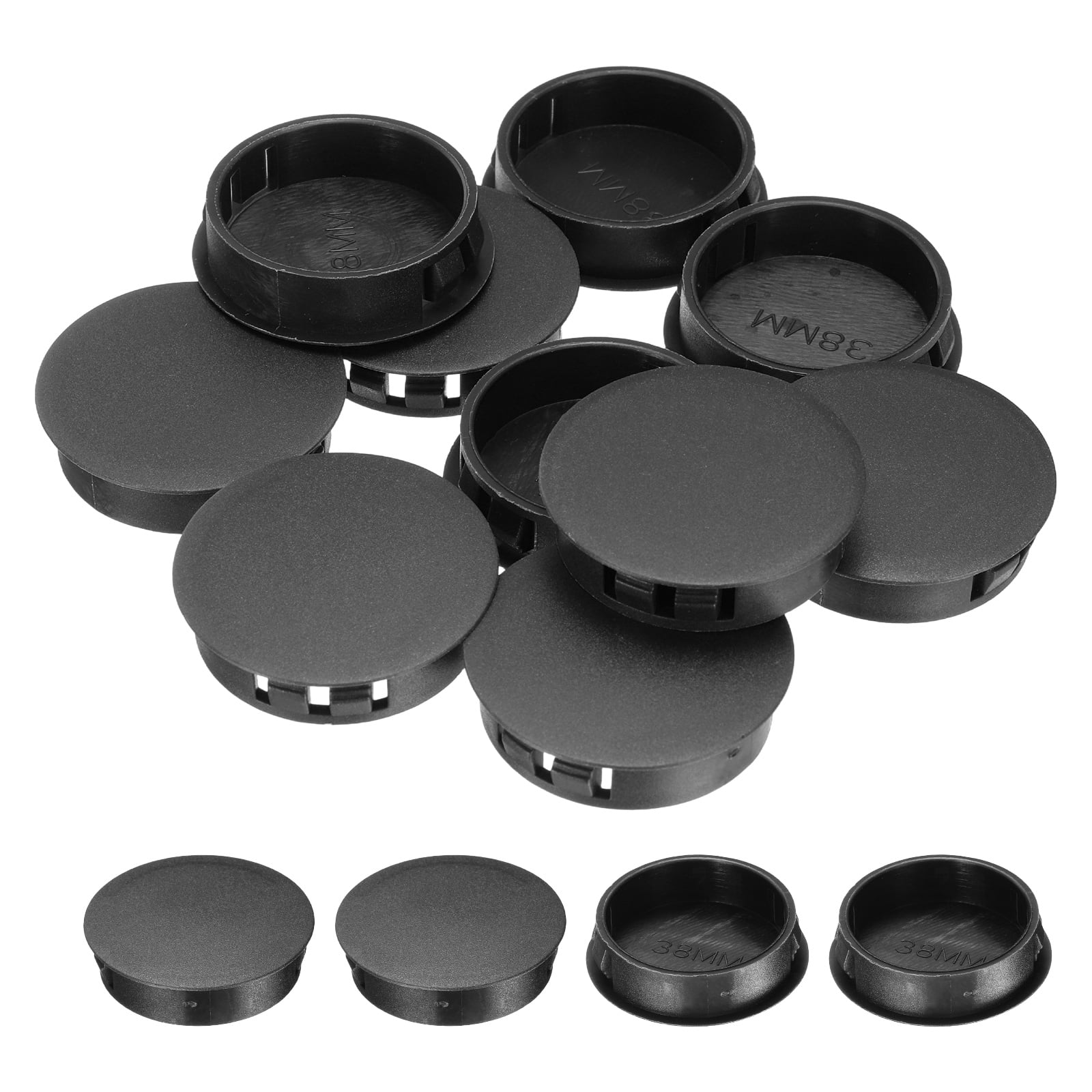 10Pcs Black Hole Plugs, 38mm / 1.5" Plastic Snap in Locking Screw Hole ...