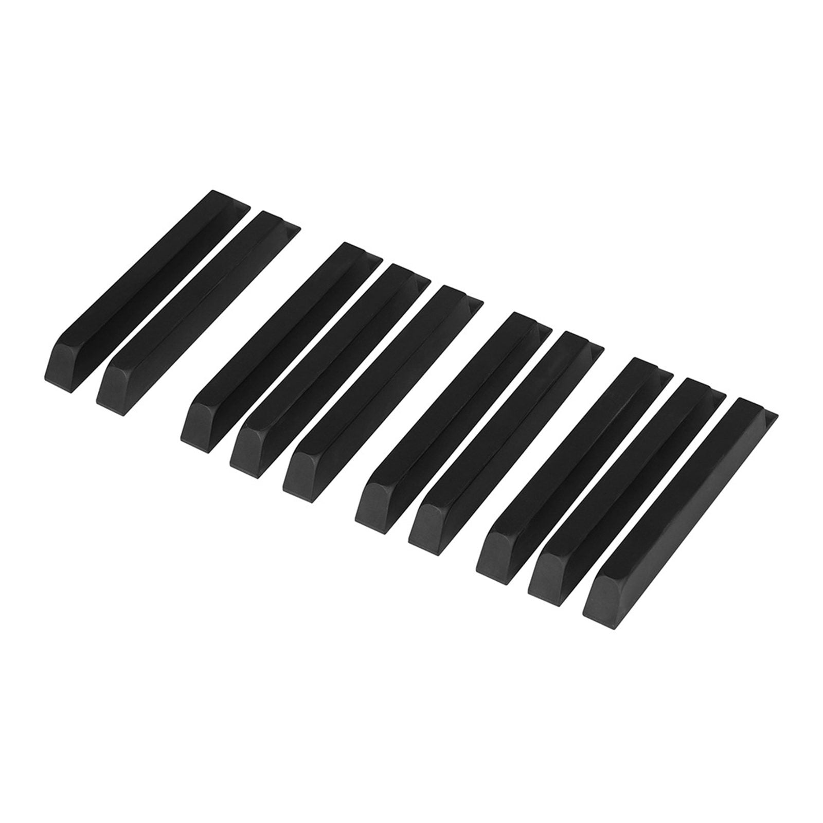 10Pcs Black Piano Key Replacement Plastic Piano Keytops Keys Flats ...