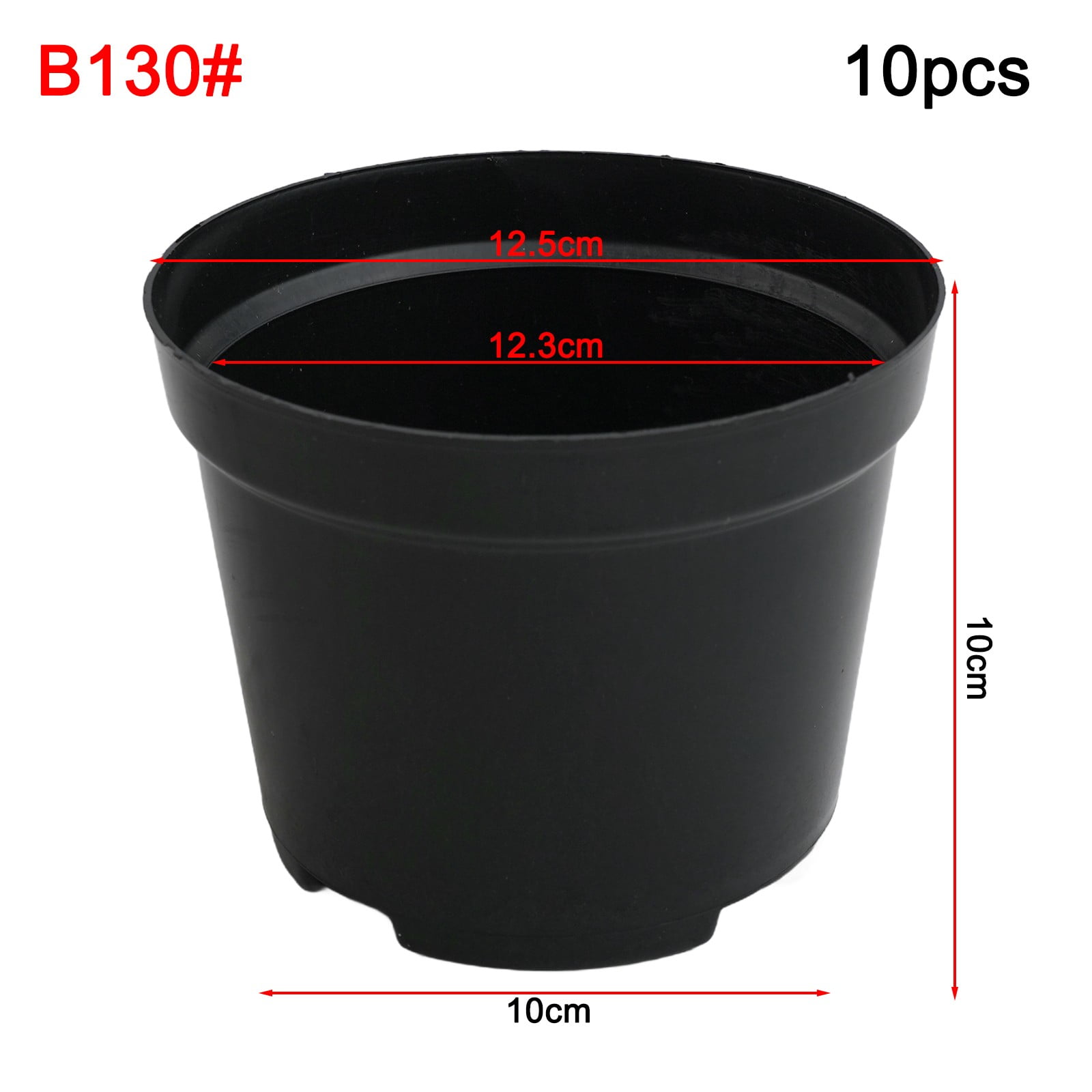 10PCS Black Plastic Plant Pots Multiple Sizes Large Flower Pot Strong ...