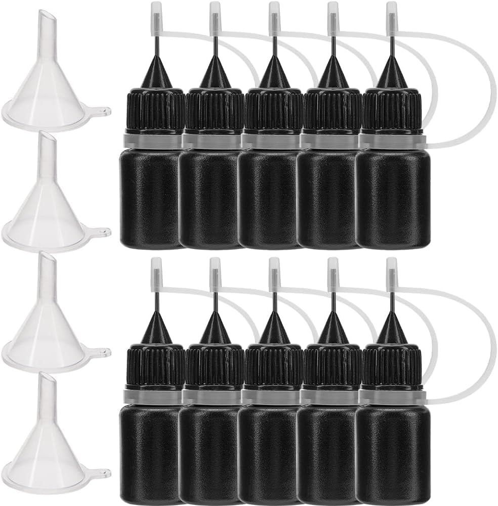 10Pcs Black Precision Tip Applicator Bottles 5ml Plastic Needle Tip ...