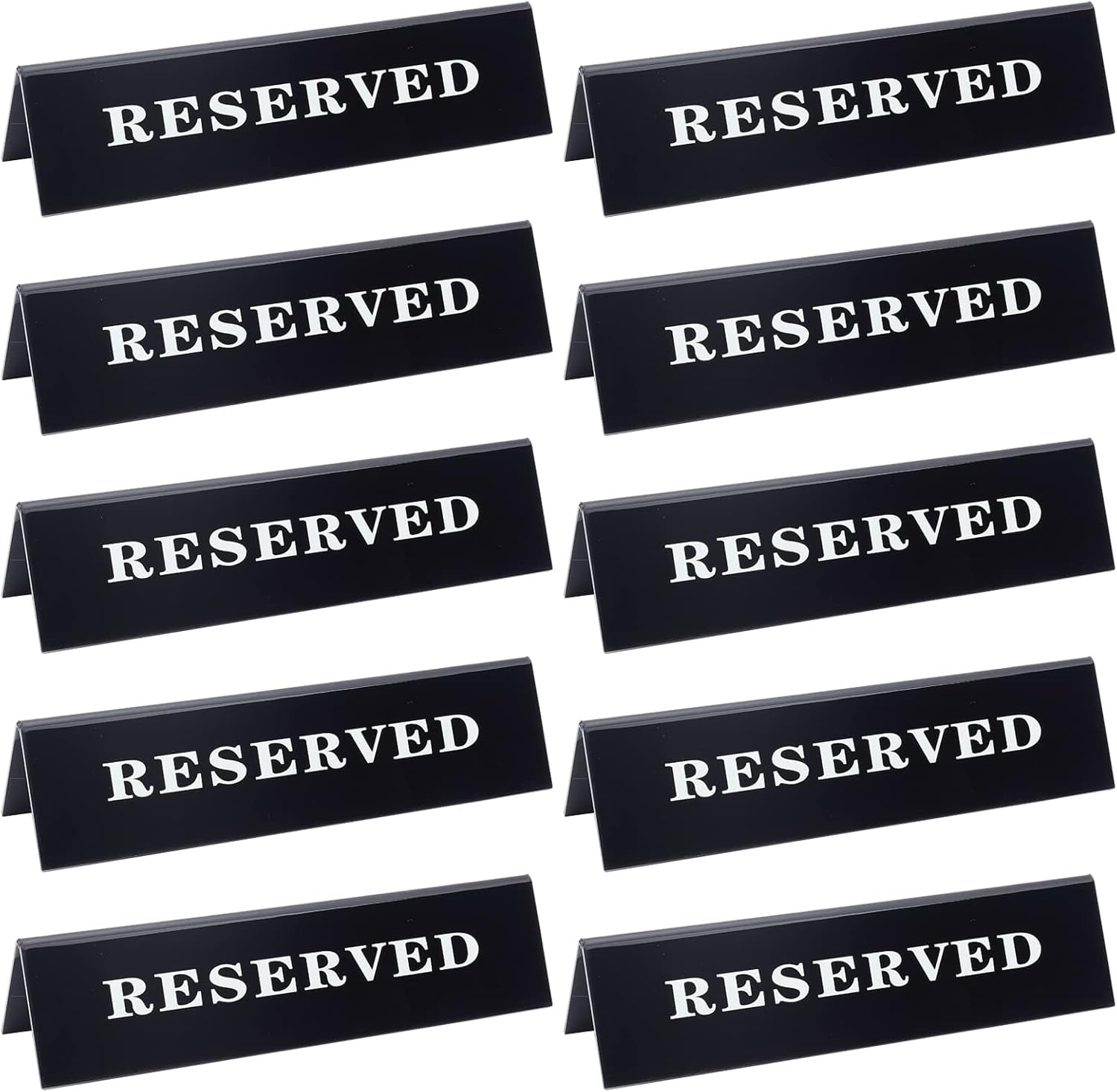 10Pcs Black Reserved Table Signs 7.9x1.9 Inch Acrylic Reserved Table ...