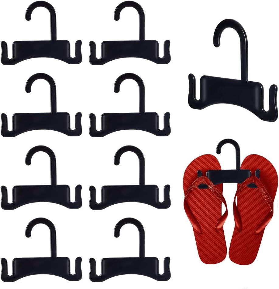 10Pcs Black Sandal Hangers Plastic Flip Flop Holder Organizer Space ...