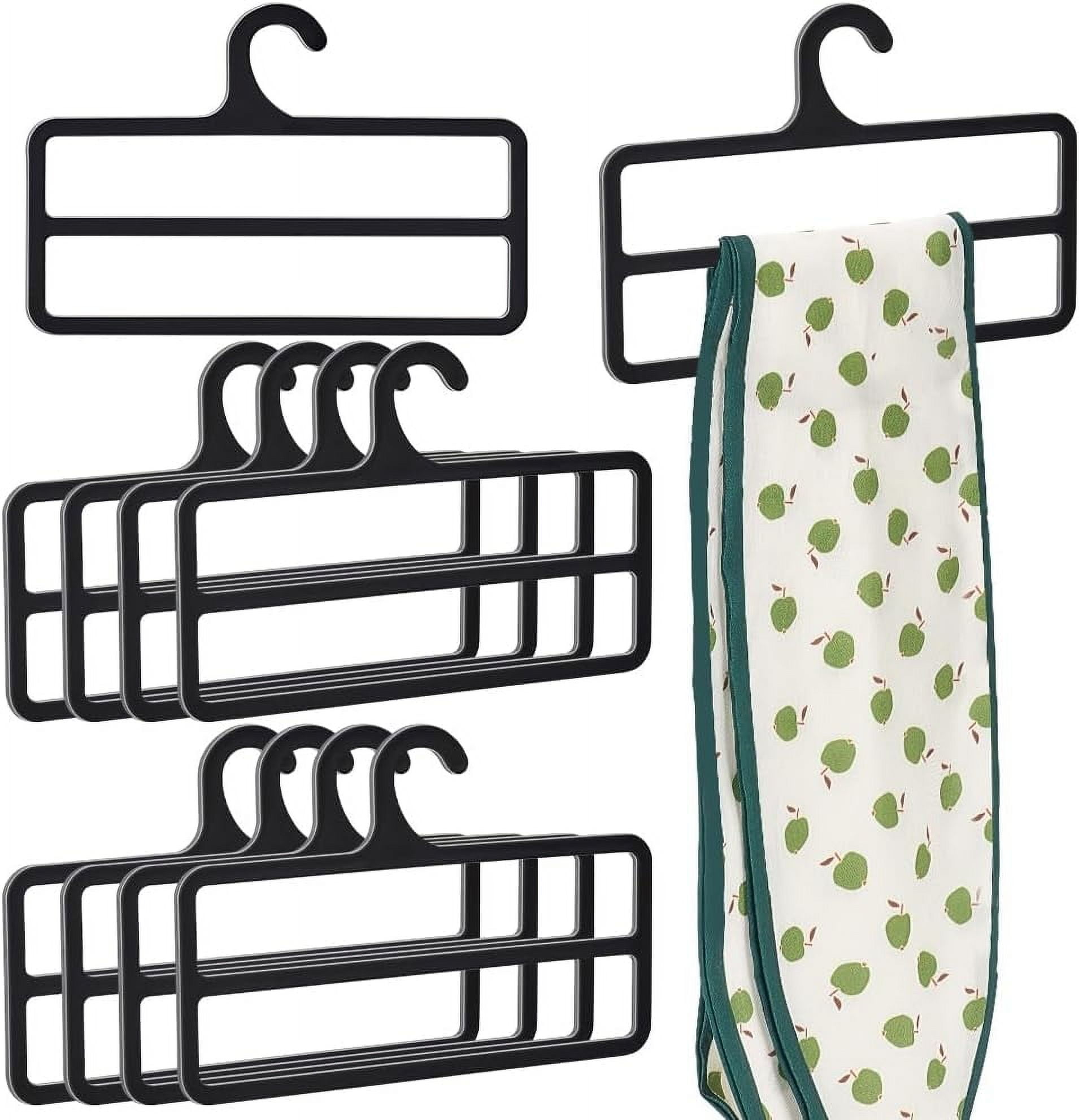 10Pcs Black Scarf Hanger Rectangle Plastic Scarf Holder Space Saving ...