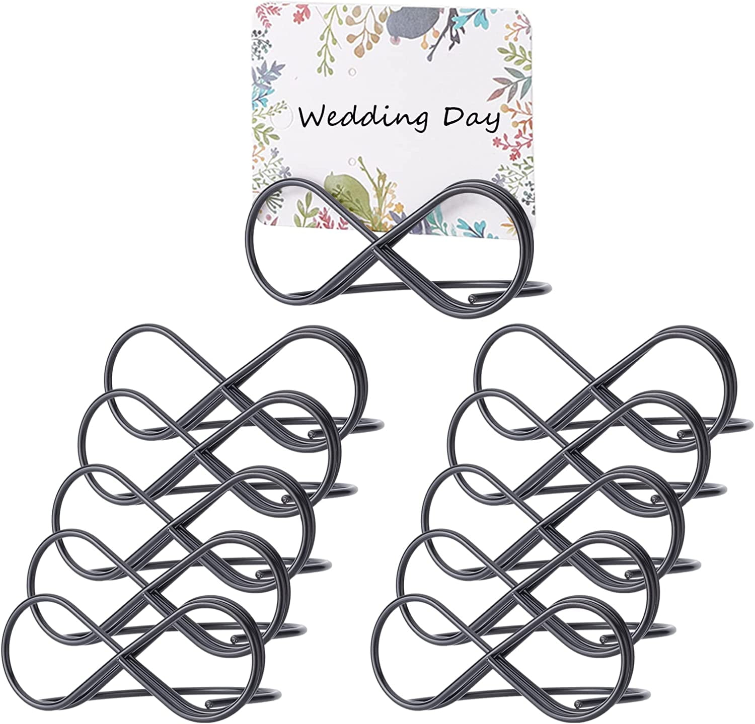 10Pcs Black Table Number Holder Stands Wedding Seating Labels Place ...