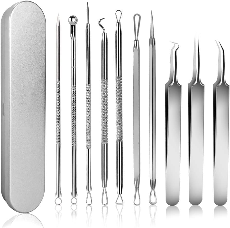 10Pcs Blackhead Remover Pimple Popper Tool Kit, Comedone Extractor ...