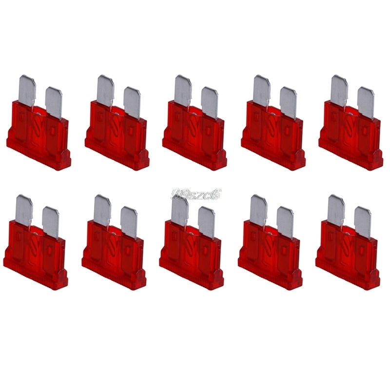 10Pcs Blade Fusibles Standard 10AMP Rouge 10A Flat Fuse Car Moto Bike Van Auto DropShip ...