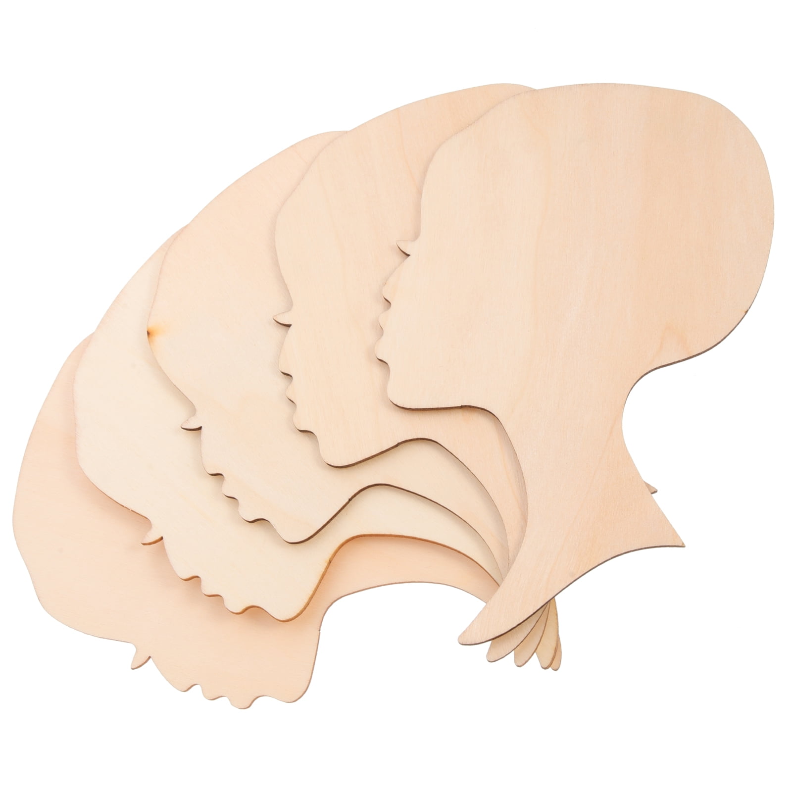 10Pcs Blank African Female Head Shaped Wooden Cutouts Diy Crafts ...