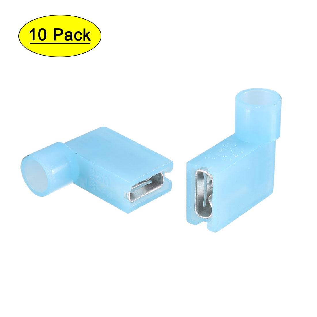 10Pcs Blue Full Insulated Female Spade Crimp Flag Connector Terminal ...