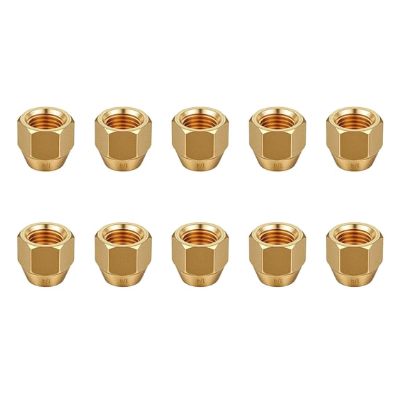 10Pcs Brass Flares Nut Set Flares Pipe Fitting Adapter Female Thread ...