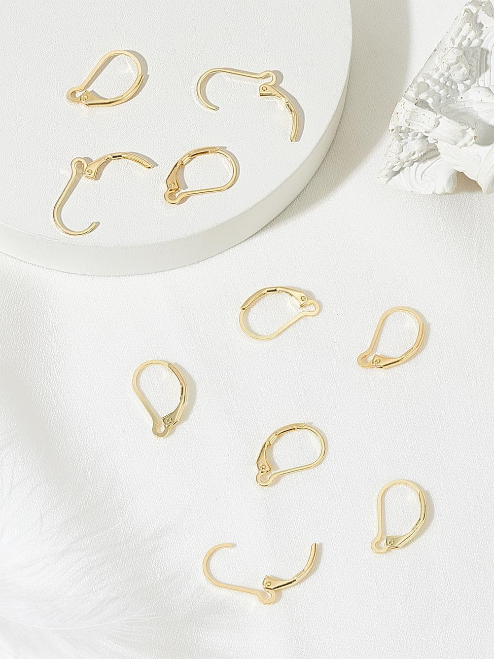 10Pcs Brass Hoop Earring Findings Golden French Earring Hooks DIY ...