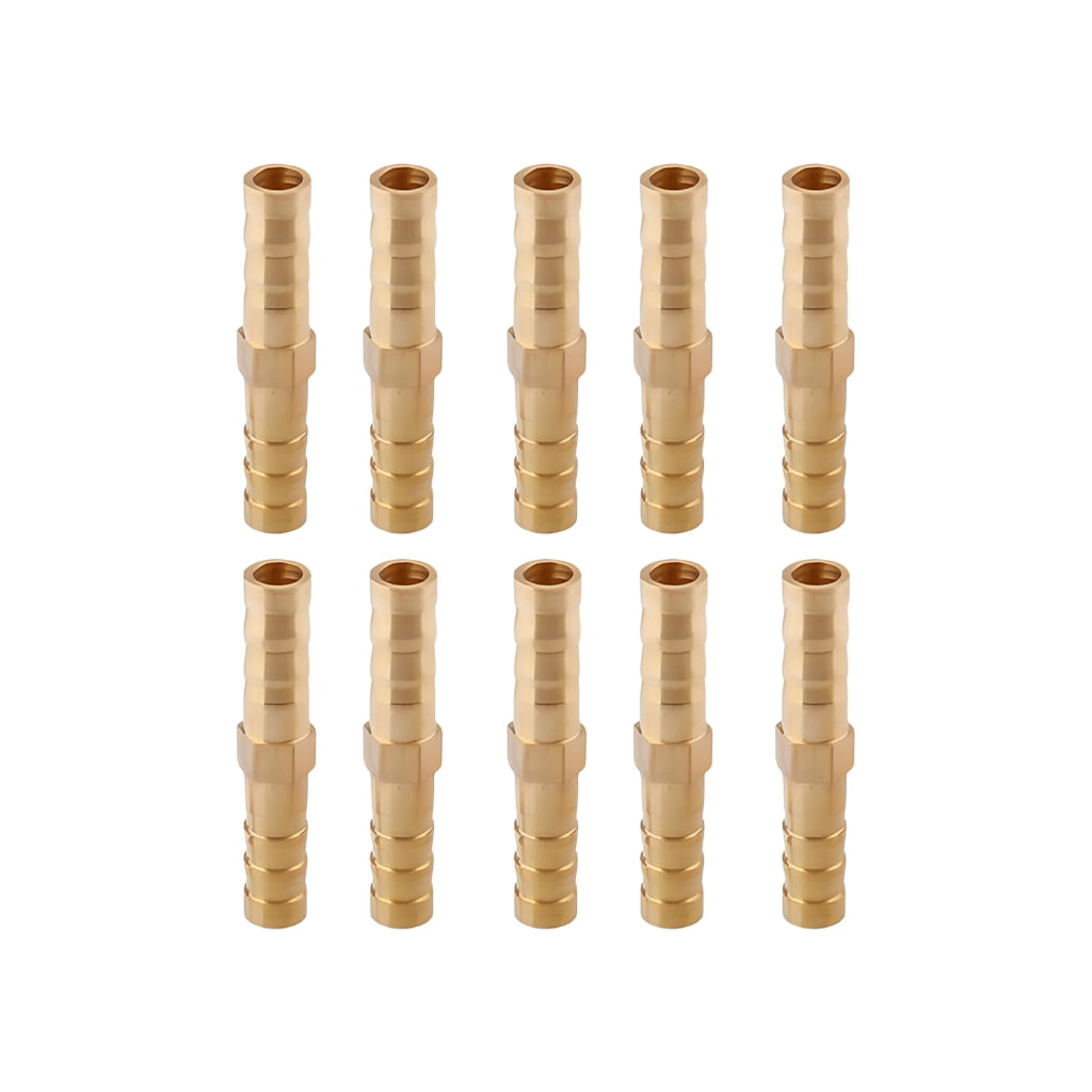 10Pcs Brass Pipe Repair Barbed Fittings Corrosion Resistant Brass Tube ...