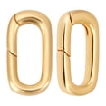 10Pcs Brass Spring Gate Rings Oval Real 18K Gold Plated 18x9.5x2.5mm ...